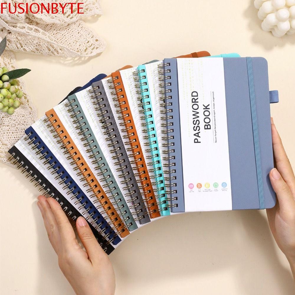 Fusionbyte สมุดเก็บรหัสผ่านกระเป๋า,พร้อมแท็บตัวอักษร A6/B6 ขนาดรหัสผ่าน Keeper Notebook, Coil ...