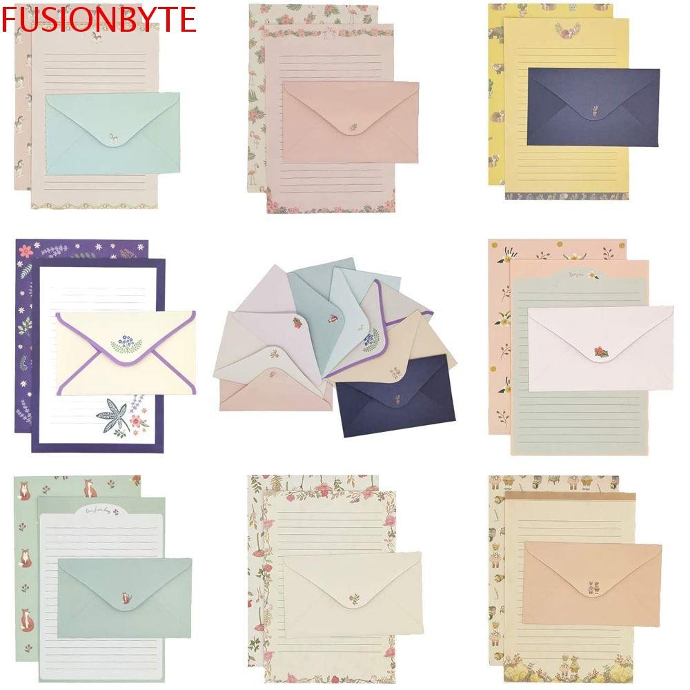 Fusionbyte กระดาษตัวอักษรน่ารักอุปกรณ์สํานักงาน Letter Pad ดอกไม้ที่สวยงามสไตล์ที่แตกต่างกัน ...