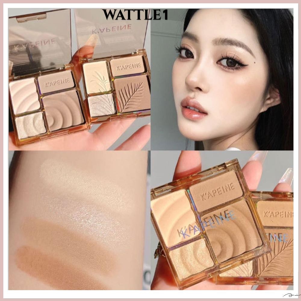 Wttle 4 สี Matte Highlighter, Long-Lasting Powder Bronzers Palette ...