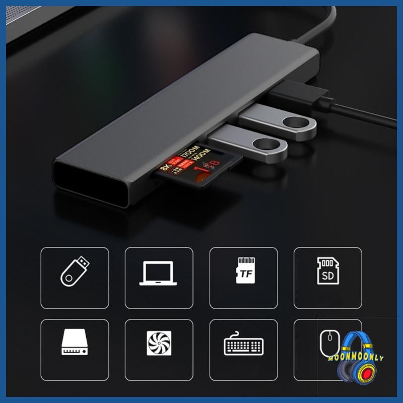 Moon USB 3 0 Hub อลูมิเนียม 4 พอร์ต Expander Travel Friendly USB Hub ...