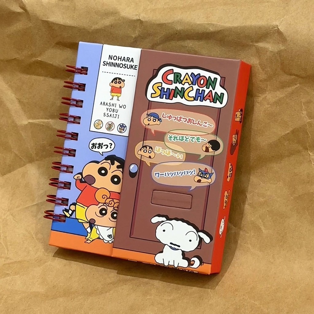 น่ารัก Crayon Shin-Chan Magnetic Buckle Coil Book สีหน้าด้านในนักเรียน ...