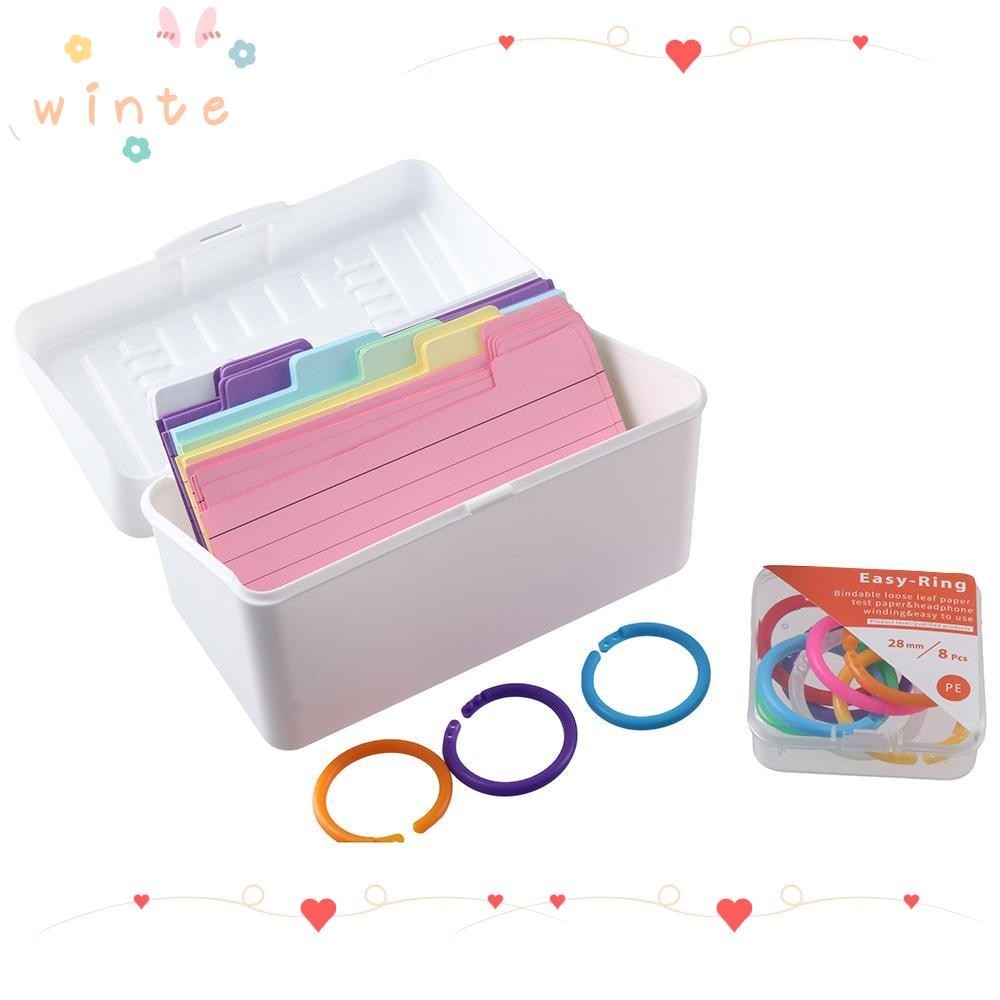 Winte Tabbed Index การ์ด, 150 ชิ้นกล่องเก็บแฟลชการ์ด Dividers ...