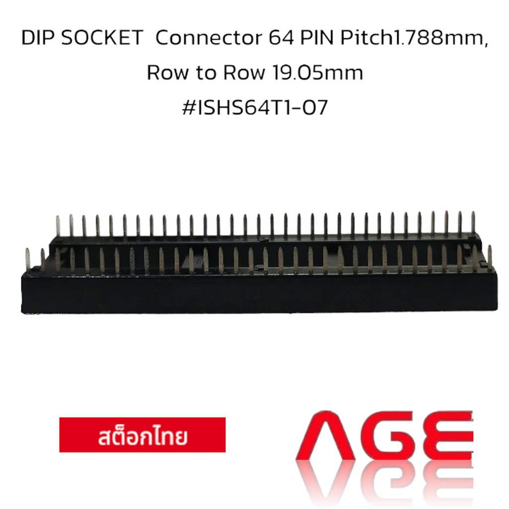 IC DIP Socket Connector 64 PIN Pitch 1.788mm, Row to Row 19.05mm ...
