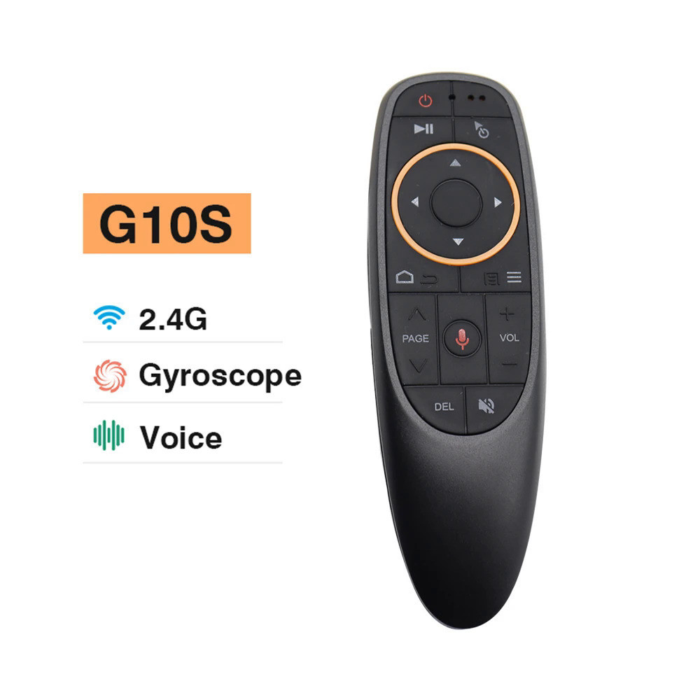 เสียงใหม่รีโมทคอนโทรล G10S Air Mouse 2.4G ไร้สาย IR การเรียนรู้ Gyro ...