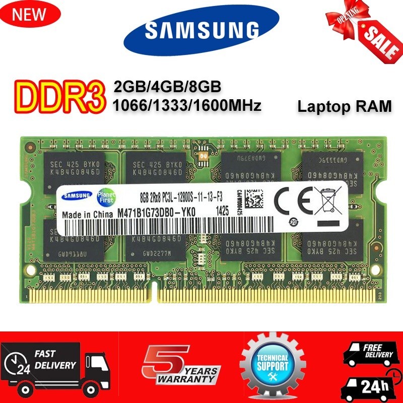 Samsung DDR3 DDR3L 2GB 4GB 8GB 1066/1333/1600Mhz SODIMM RAM Laptop ...