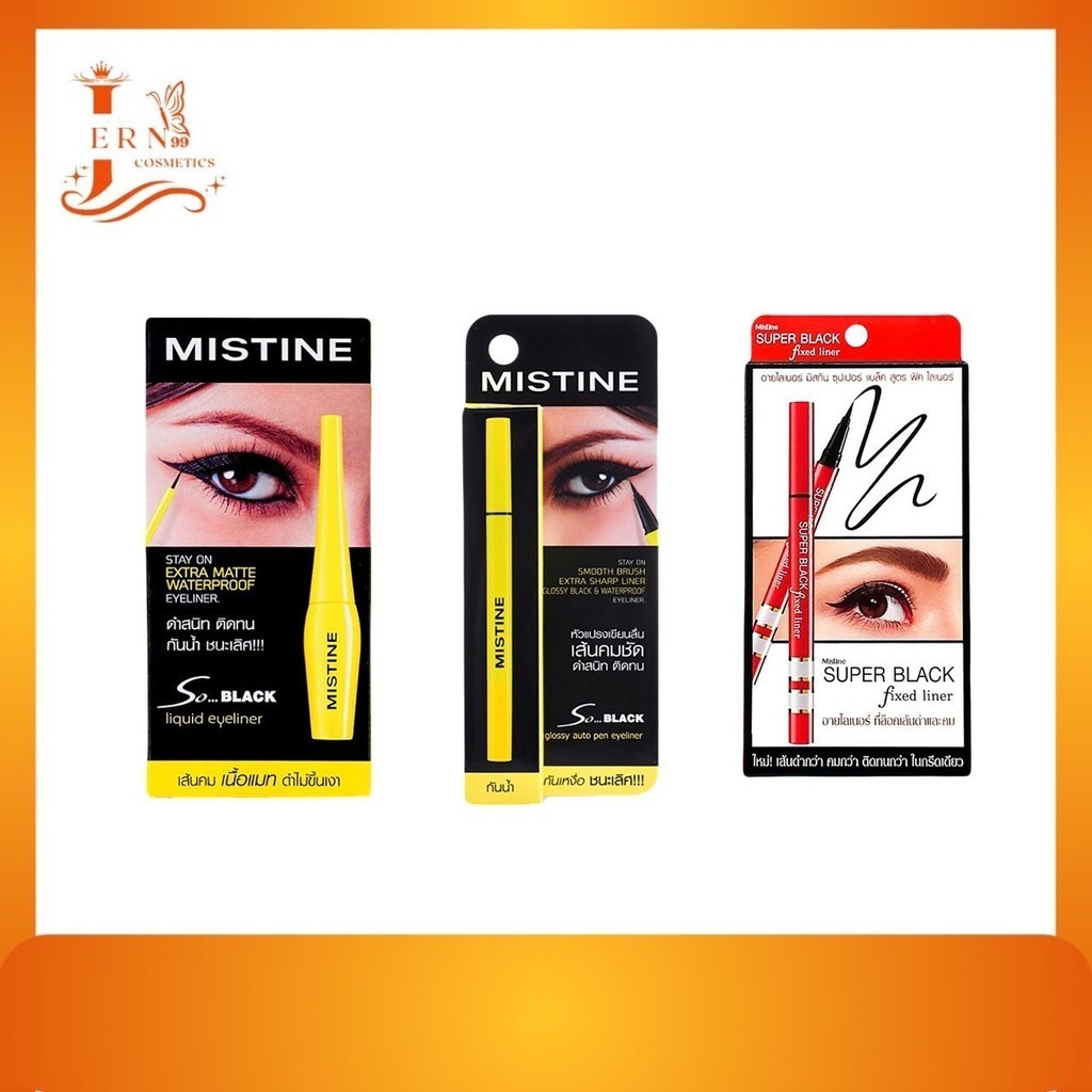 MISTINE Super Black & So Black Eyeliner มิสทิน อายไลเนอร์ เส้นคมชัด กันน้ำ กันเหงื่อ เขียนง่าย ...