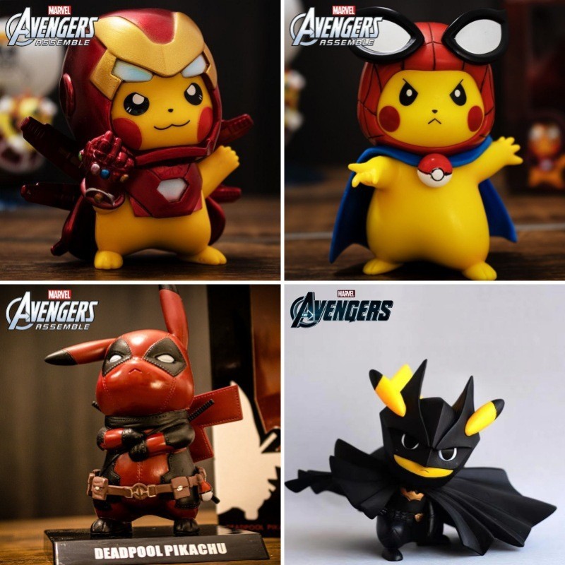 Digimon Pikachu COS Avengers Iron Man Spiderman Batman Marvel ...