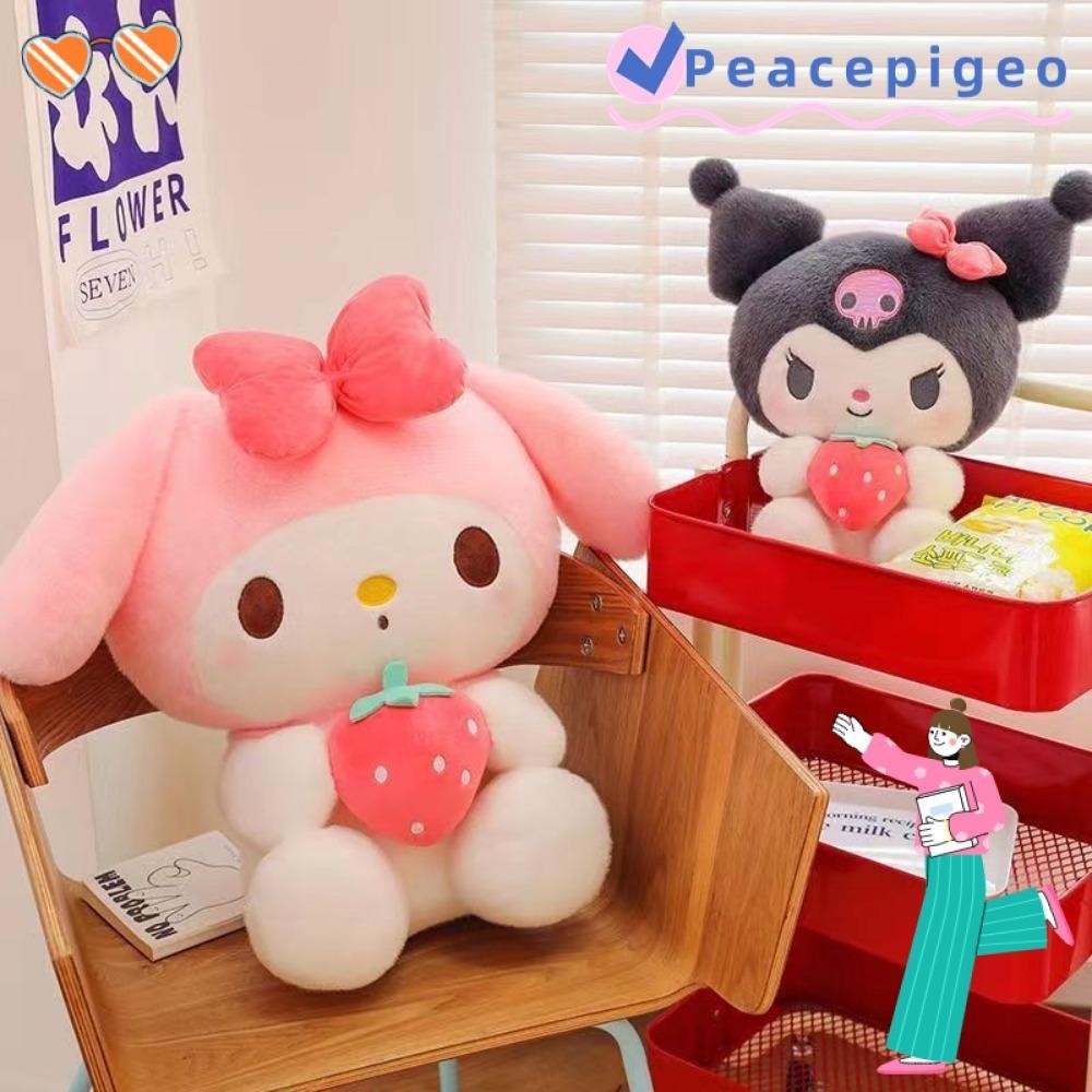 Peacepigeo Plushies Sanrio, ตุ๊กตาสตรอเบอร์รี่ Kuromi น่ารัก 20 ซม. My ...
