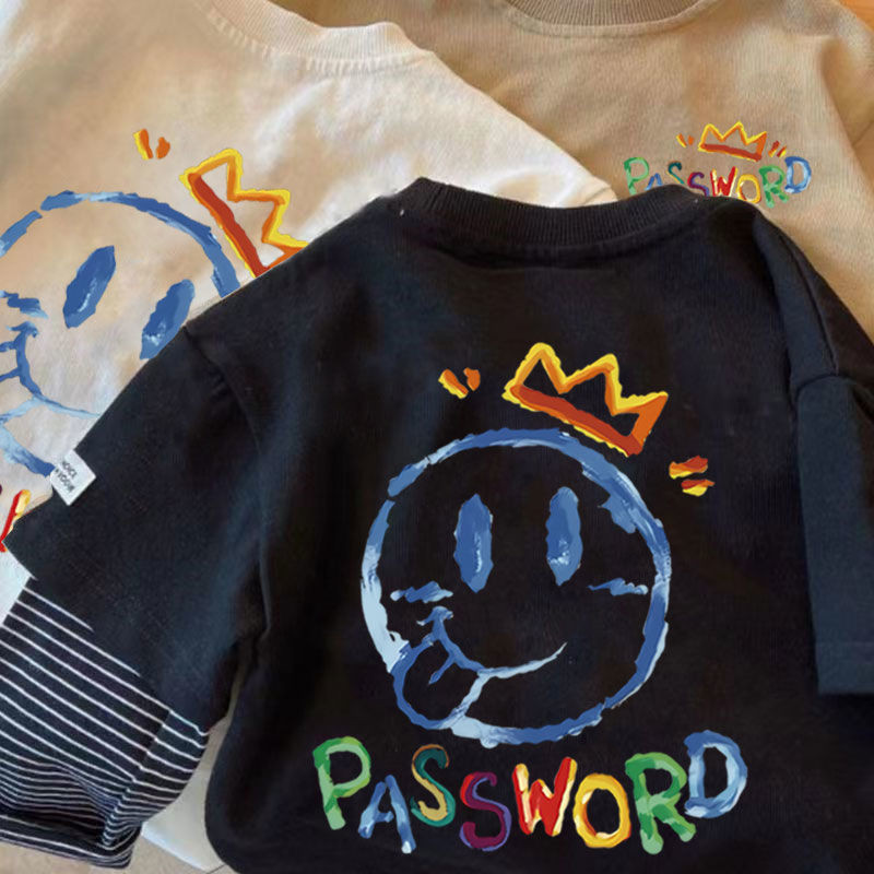 Boy Tshirt (10-37kg) ผ้าฝ้าย 100% แขนยาว T เสื้อปลอมสองชิ้นเกาหลีแฟชั่นพิมพ์ Boy Top | Shopee ...