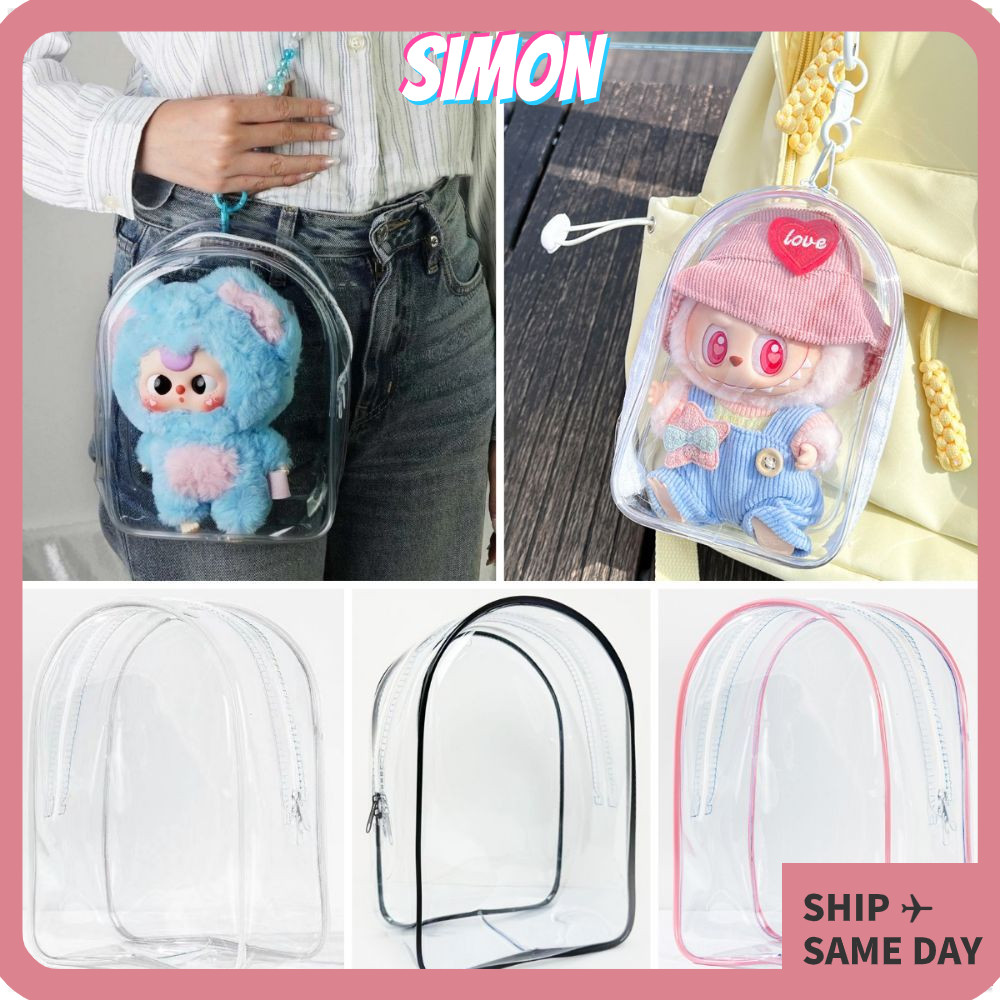 กล่องแสดงตุ๊กตา SIMON, Labubu ตุ๊กตาใสกระเป๋ากลางแจ้ง, อุปกรณ์ตุ๊กตา ...