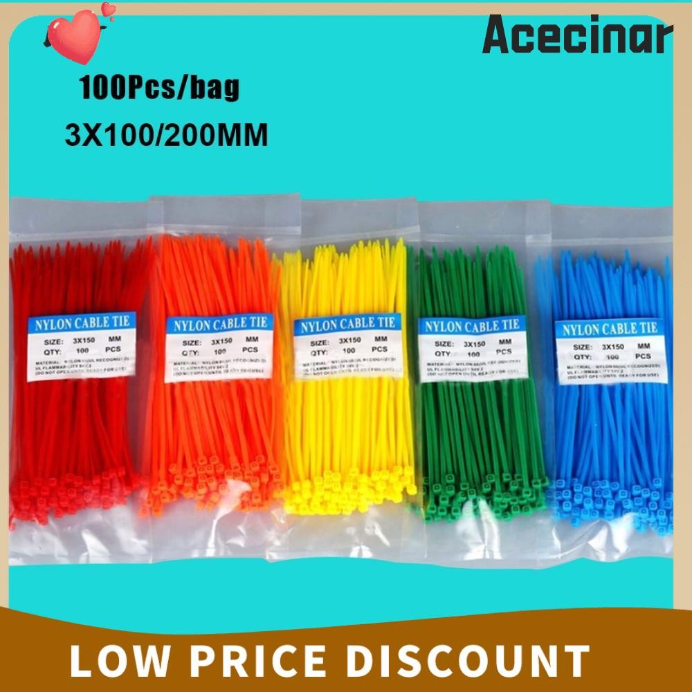 Acecinar 100 ชิ้น/แพ็คเครื่องมือลวดไนลอน Releasable ทนทาน Bundled ...