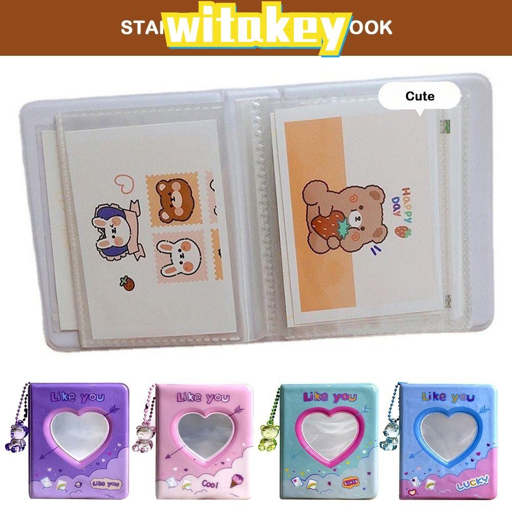 อัลบั้มการ์ด WITAKEY, ที่ใส่รูปภาพไอดอล DIY ตารางเดียว, การ์ด PVC Star 3 INCH น่ารักรวบรวมการ์ด ...