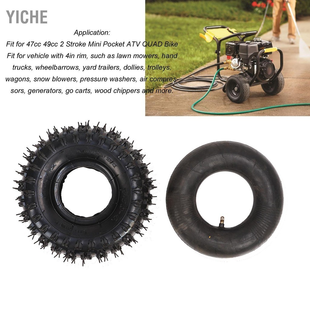 YiChe 4.10/3.50-4 ยางด้านในชุด 20 PSI 4 ชั้นสำหรับ 4in ขอบ 47cc 49cc 2 จังหวะ MINI Pocket ATV ...