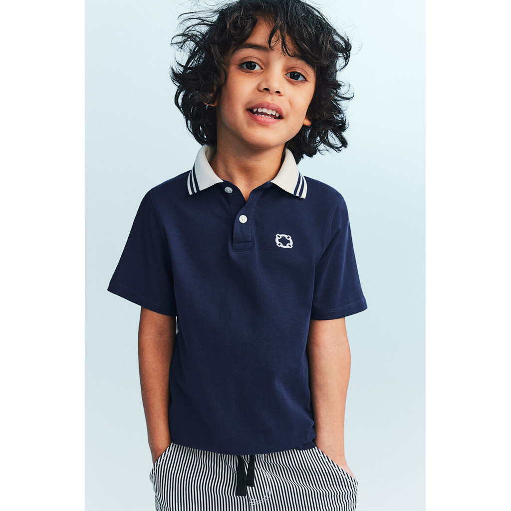H&M Boy Cotton jersey polo shirt 1234134_1 | Shopee Thailand