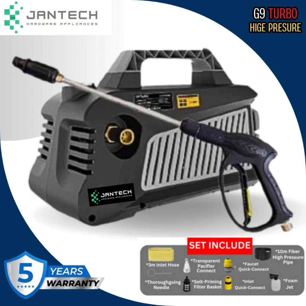 JANTECH G9 TURBO WATERJET เครื่องฉีดน้ำแรงดันสูง เครื่องฉีดน้ำทำความสะอาด ใช้ในบ้านและรถยนต์ ...