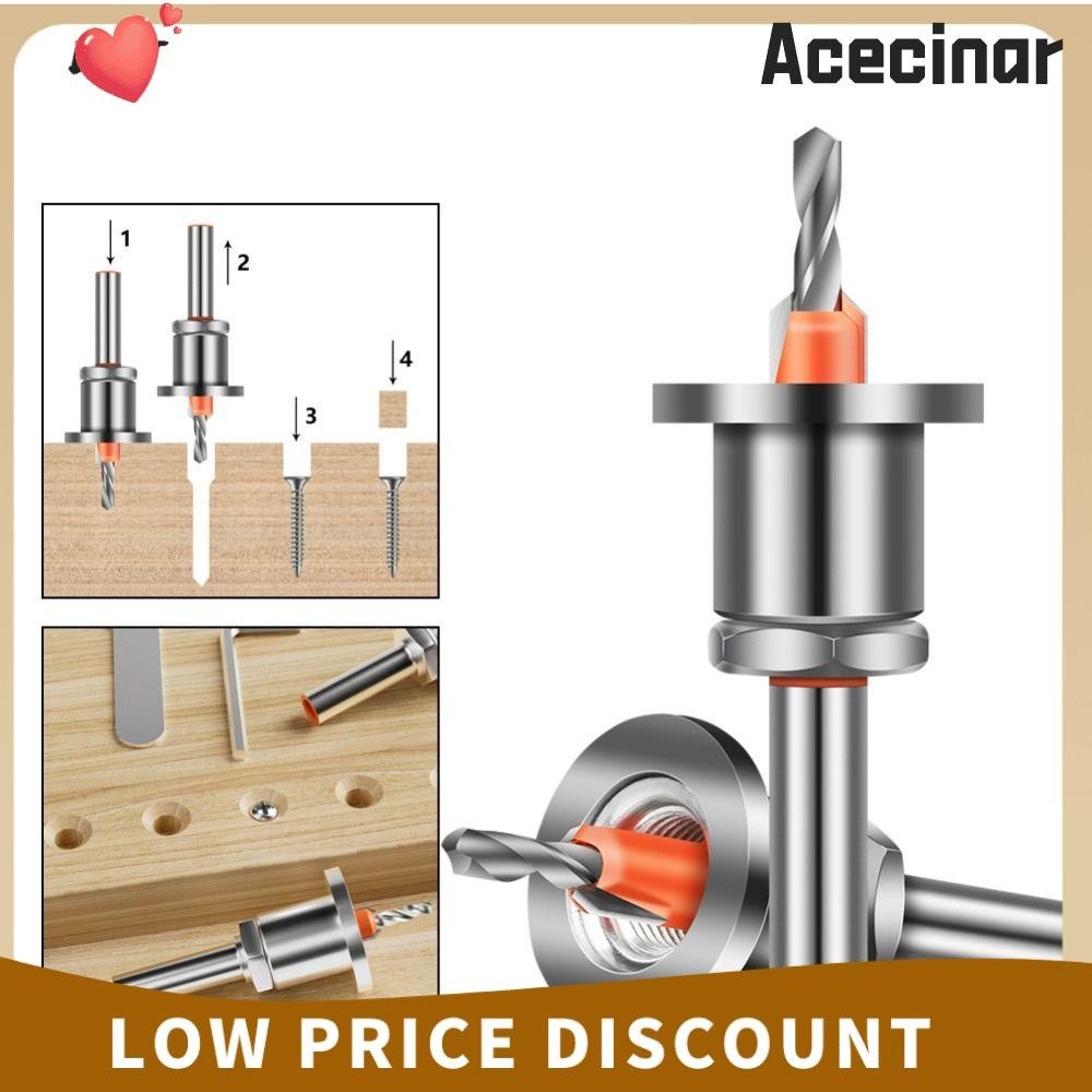 Acecinar Countersink เจาะ,โลหะผสม 8 มม. Shank เจาะ Bit,ทนทาน Core ...