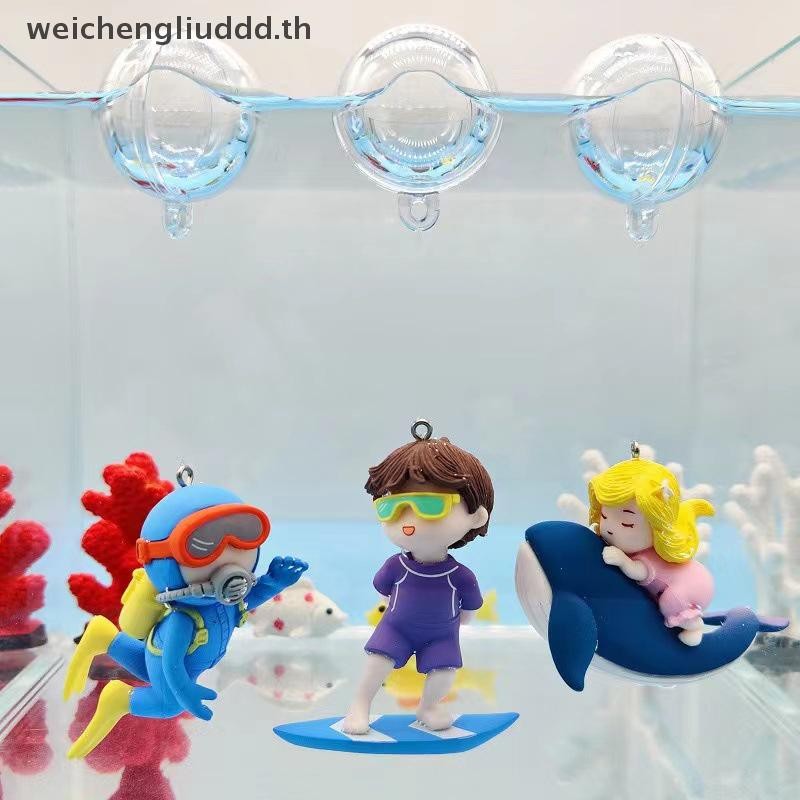 # Weiweiwei # ปลาวาฬขี่สาวตกแต่งตู้ปลาพร้อมลูกบอลพลาสติกลอยไดเวอร์ตู้ ...