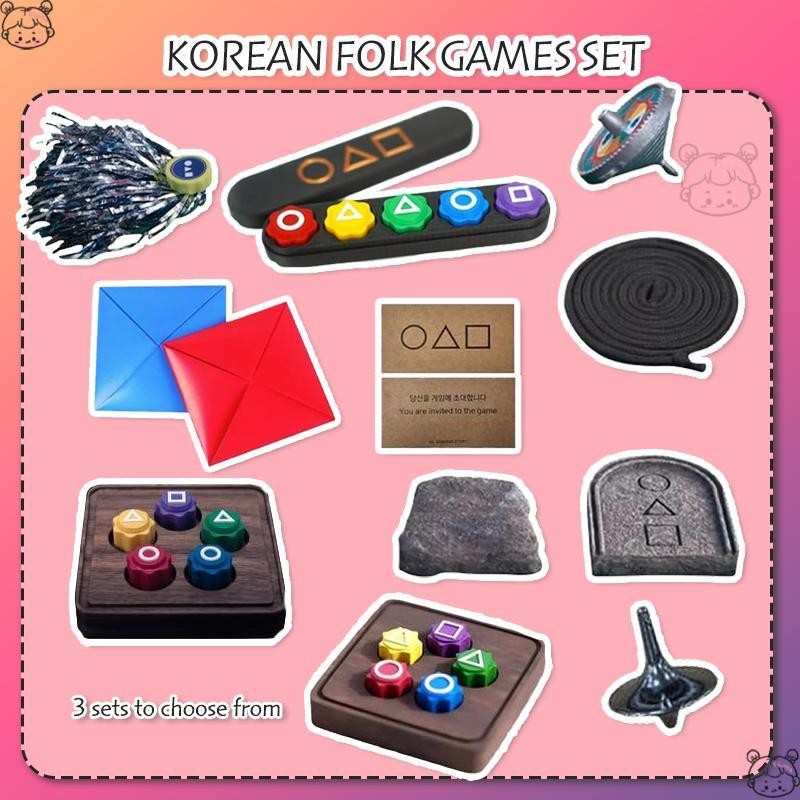 เกมปลาหมึก 2 Gonggi หินเกาหลีชุดเกมแบบดั้งเดิมที่มีสีสันห้าหินลูกขนไก่ ...
