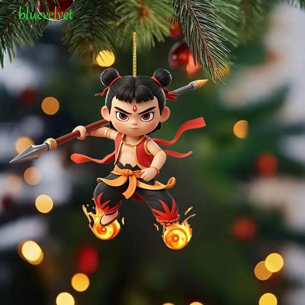 จี้กระเป๋าตัวละครอนิเมะ BLUEVELVET สไตล์จีน 2D Nezha จี้กระจกมองหลัง ...