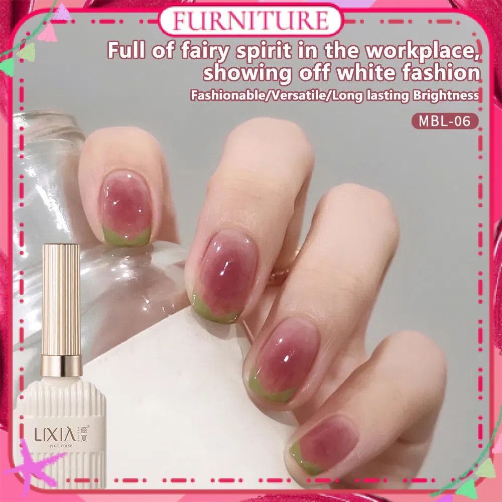 Lixia Glass Island Series เจลทาเล็บใสสี Morandi กาวโฟโตเทอราพี ฤดูใบไม้ผลิ ฤดูร้อน ปาร์ตี้ ...