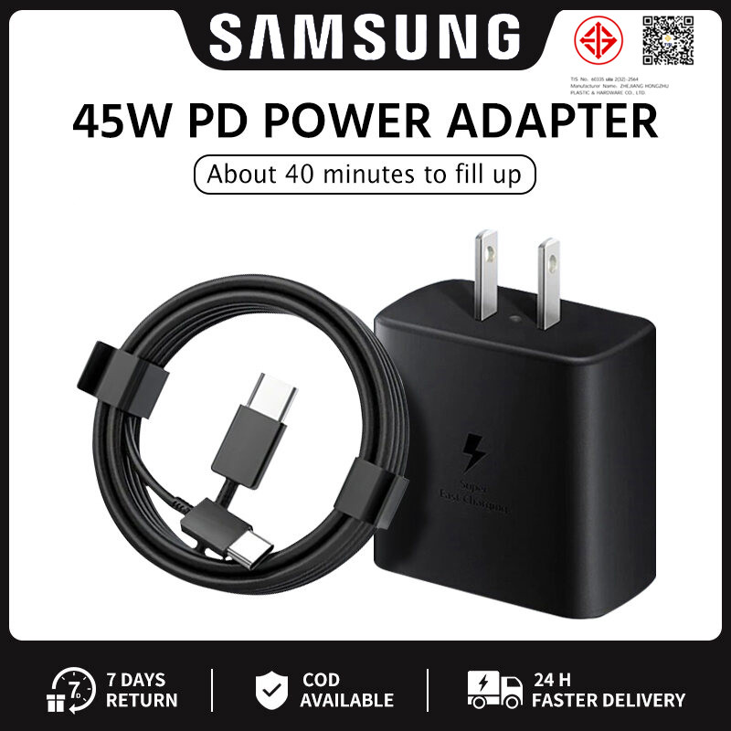 ชุดชาร์จ SAMSUNG 45W PD Type-c To Type-c ชาร์จไว รองรับ S23 Ultra S22 S21 | Shopee Thailand