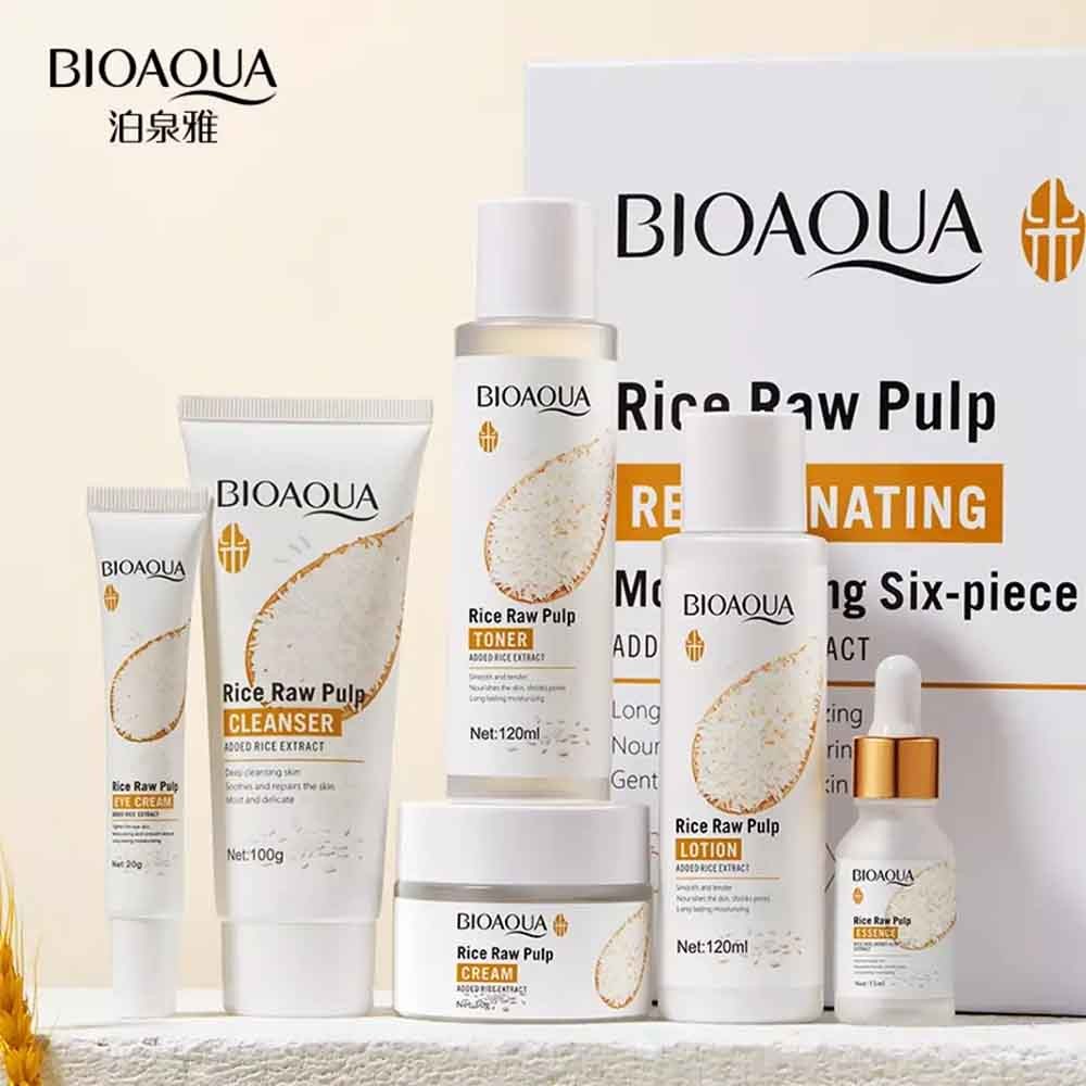 Rice Essence Skincare 6-Piece Set - Hydrating, Nourishing, for Radiant ...