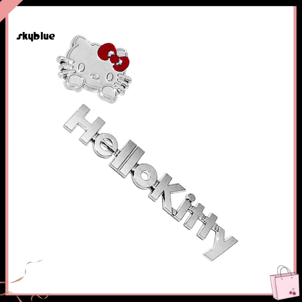 [Sy] 2 ชิ้น/เซ็ตน่ารักการ์ตูน Hello Kitty โลหะรถ Trunk Body สติกเกอร์ ...
