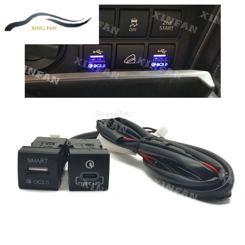 Xf ซ็อกเก็ตชาร์จโทรศัพท์มือถือ USB Type-c PD แบบคู่ ชาร์จเร็ว สําหรับ ...