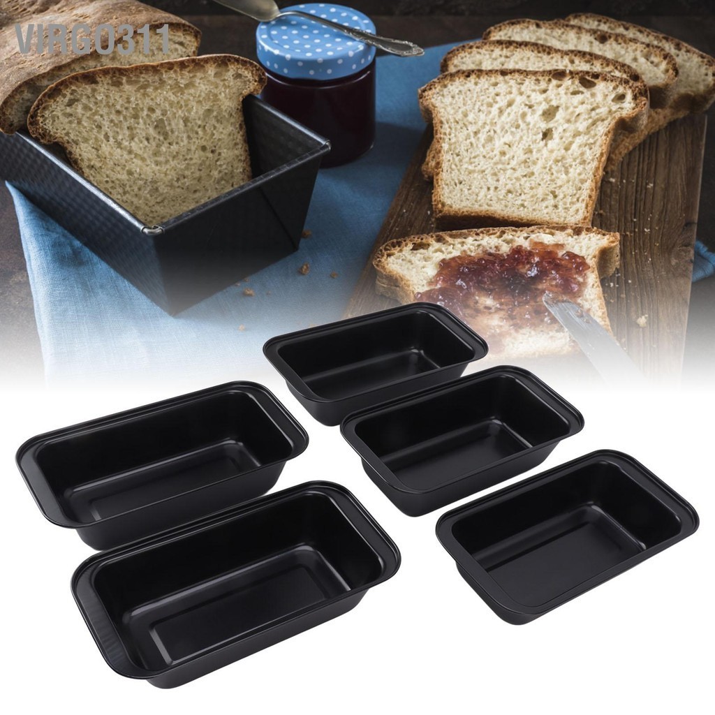 Virgo311 5PCS Loaf PAN เหล็กคาร์บอน Non Stick ขนมปังเบเกอรี่แม่พิมพ์ ...