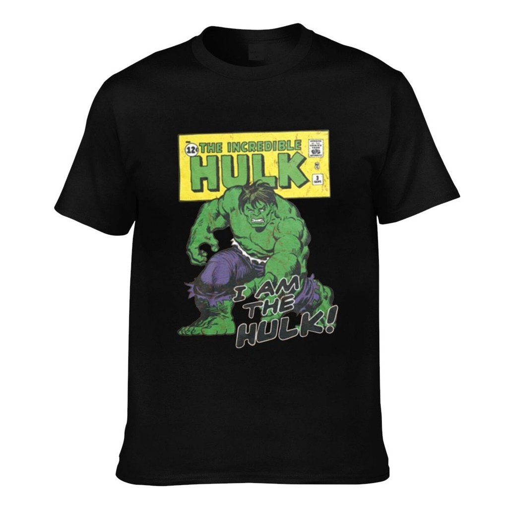 ขายดีที่สุด Cotton I Am The Hulk โปสเตอร์การ์ตูน Marvel Comics เสื้อยืด ...