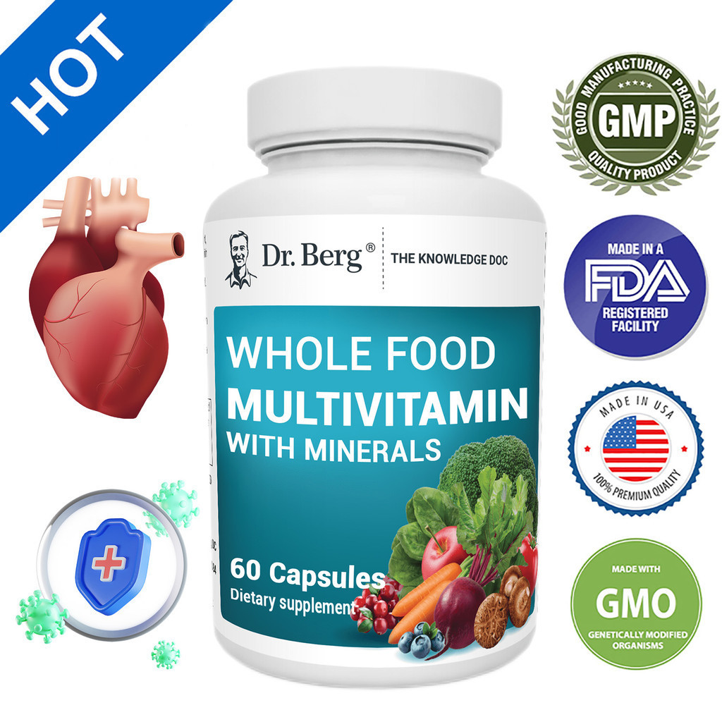 ดร . Berg Whole Food Multivitamin และ Mineral Capsules , Unisex, 60 ...