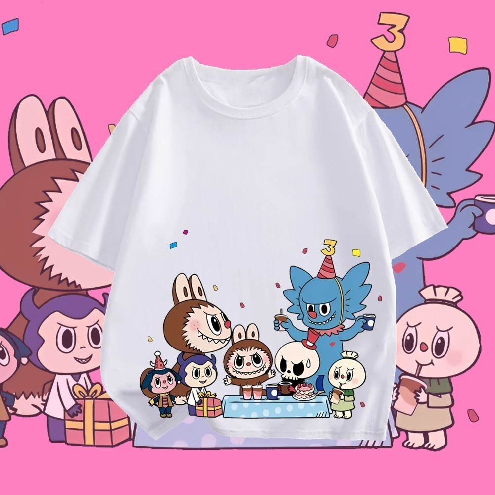 เสื ้ อยืดเด ็ ก Labubu & Labu Boo ขนาดใหญ ่ ปี 2024 - Pop Mart 's ...