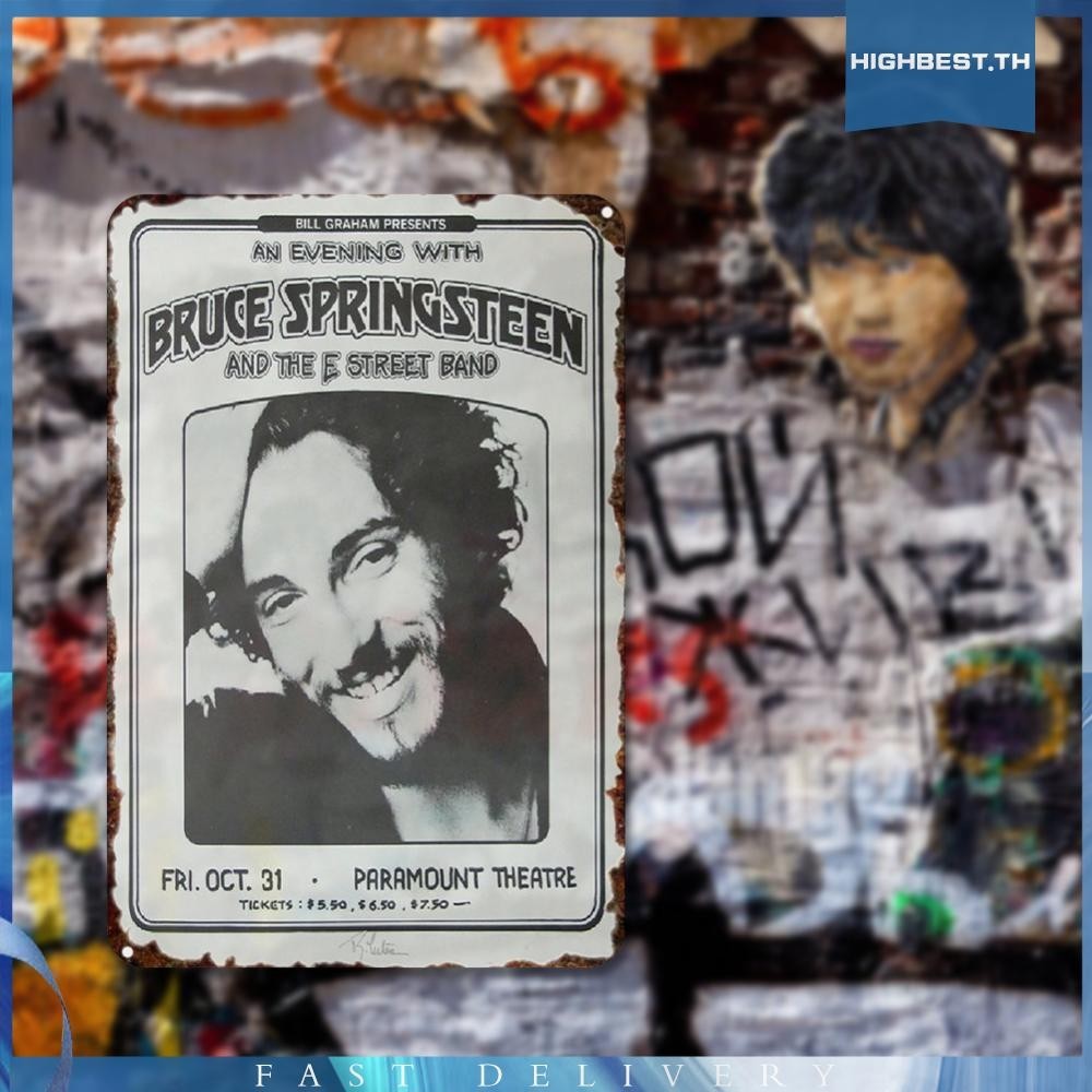 [Highbest.th] แผ่นโลหะวินเทจ Bruce Springs EStreet ภาพวาดเหล็ก ...