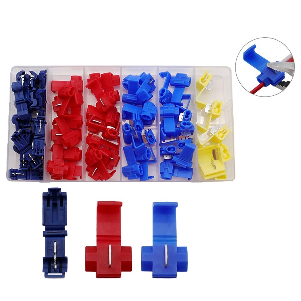 65 ชิ้น/กล่อง Crimp Terminal T-type Terminal Block Cable Connectors ...