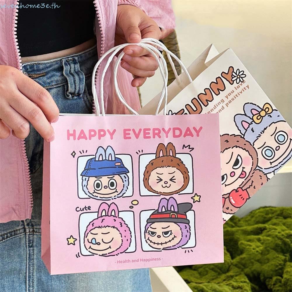 Sevenhome3e การ์ตูน Labubu Paper Gift Bag, Tote Bag Pouches Labubu ...