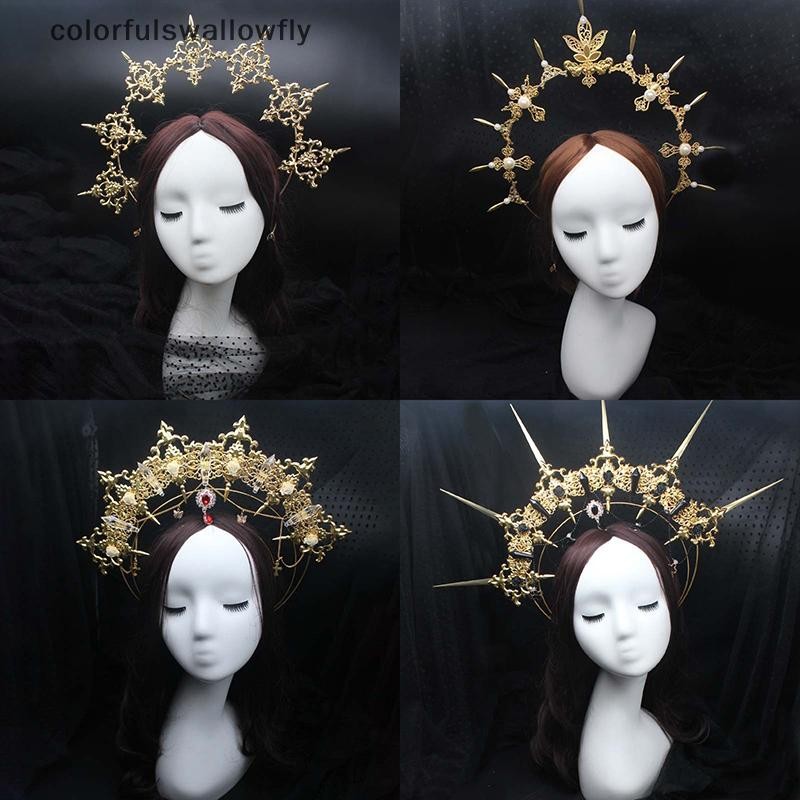 สีสันswallowfly Spiked Halo Crown Gothic แถบคาดศีรษะ DIY วัสดุแพคเกจ ...
