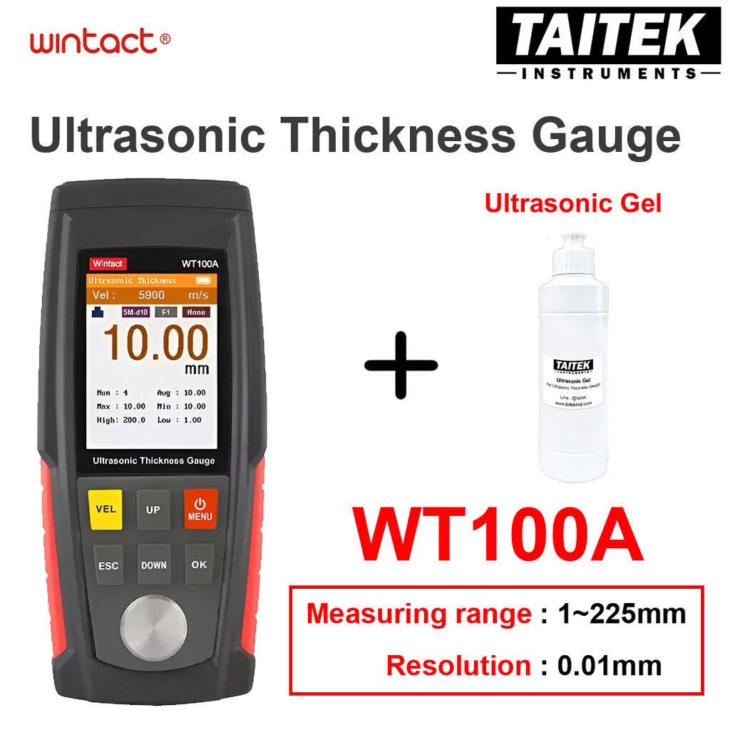 เครื่องวัดความหนาวัสดุ Ultrasonic Thickness Gauge Wintact รุ่น WT100A ช่วงการวัด 1.00~225.0mm ...