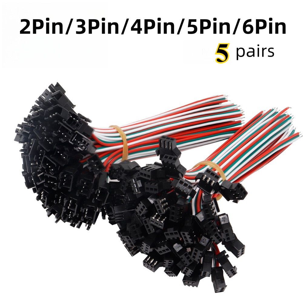 2pin 3pin 4pin 5pin 6Pin LED JST Connector SM ชาย/หญิงสายไฟ LED Strip ...