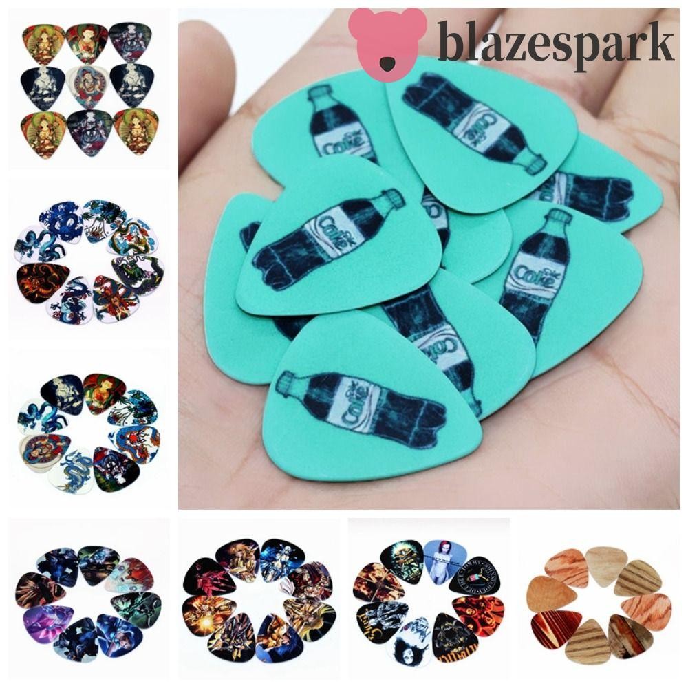 Blazespark 10 ชิ้น ปิ๊กกีตาร์, ปิ๊กอูคูเลเล่ลาย 0.71 มม., ท่าทางพื้นบ้านผสม Celluloid กีตาร์อะคู ...