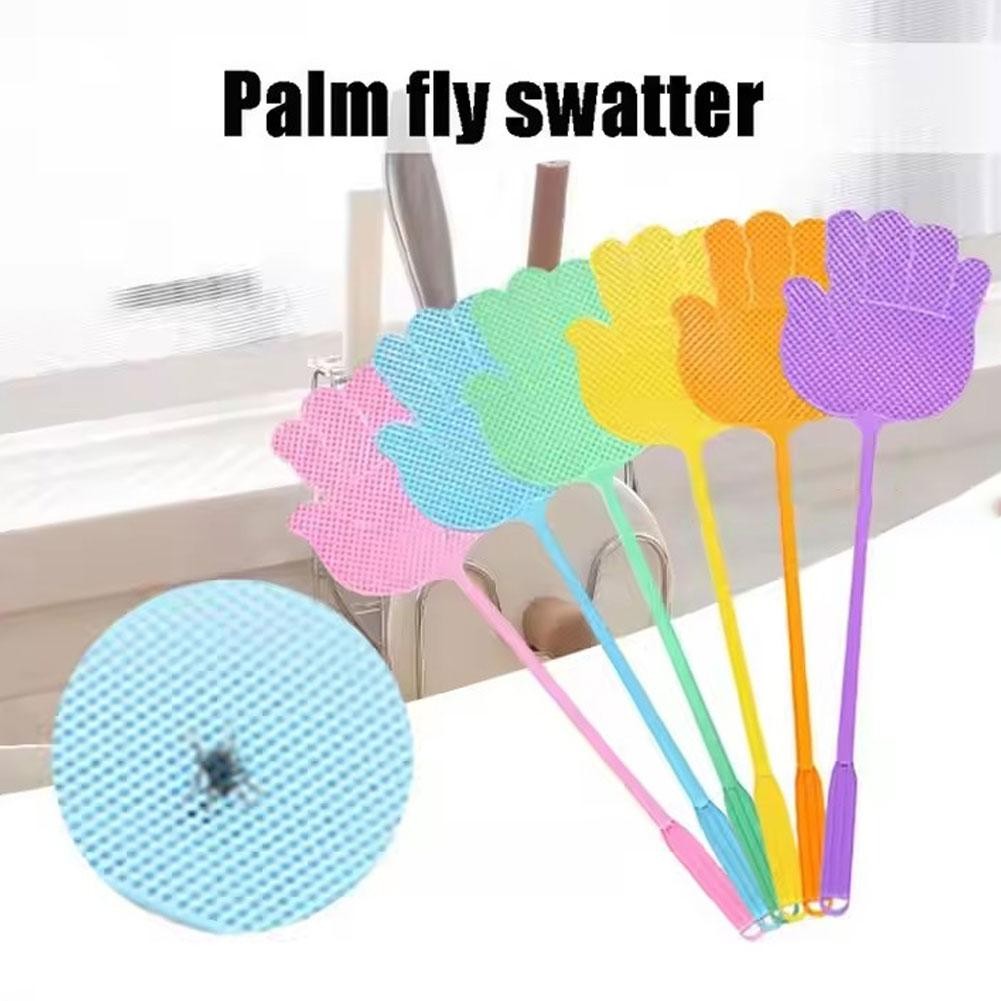 Palm Shaped Fly Swatter พลาสติก Fly Swatters ยุงสีสุ่มควบคุมเครื่องใช้ ...