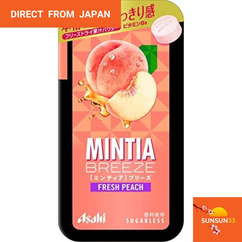 【Direct from Japan】Asahi Group Foods Mintia Breeze สดพีช 30 เม็ด x 8 ชิ้น | Shopee Thailand