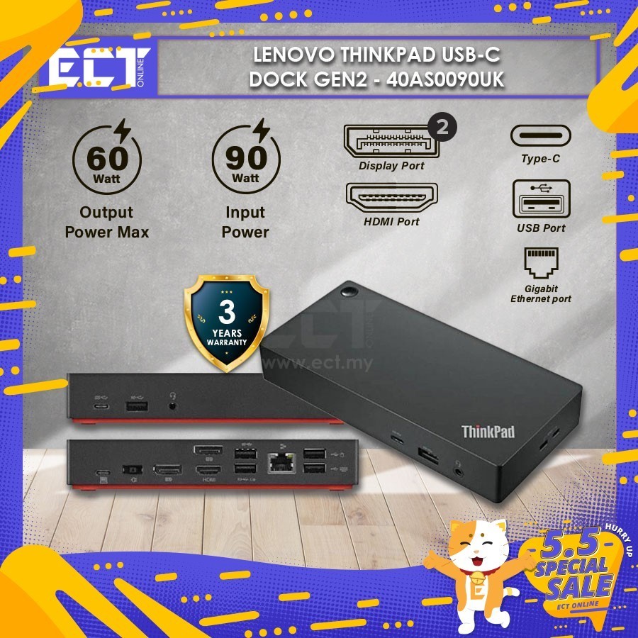 Lenovo ThinkPad USB-C Dock Gen2 - 40AS0090UK | Shopee Thailand