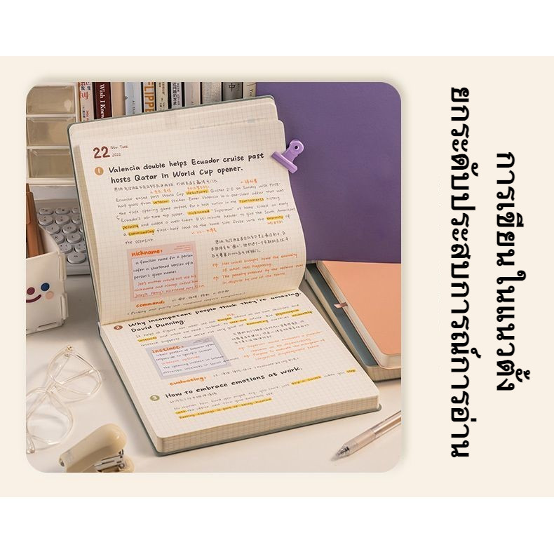 [G-Plus Studio] สมุดโน๊ตไดอารี่เปล่า ทรงสี่เหลี่ยม ลายตารางหมากรุก แบบ ...