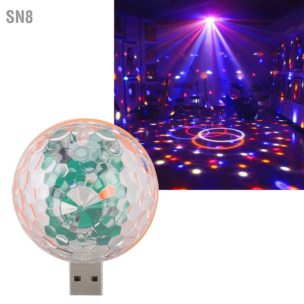 SN8 USB Mini Ball Light 2 โหมด DC 5V การควบคุมเสียง RGB Stage สำหรับวัน ...