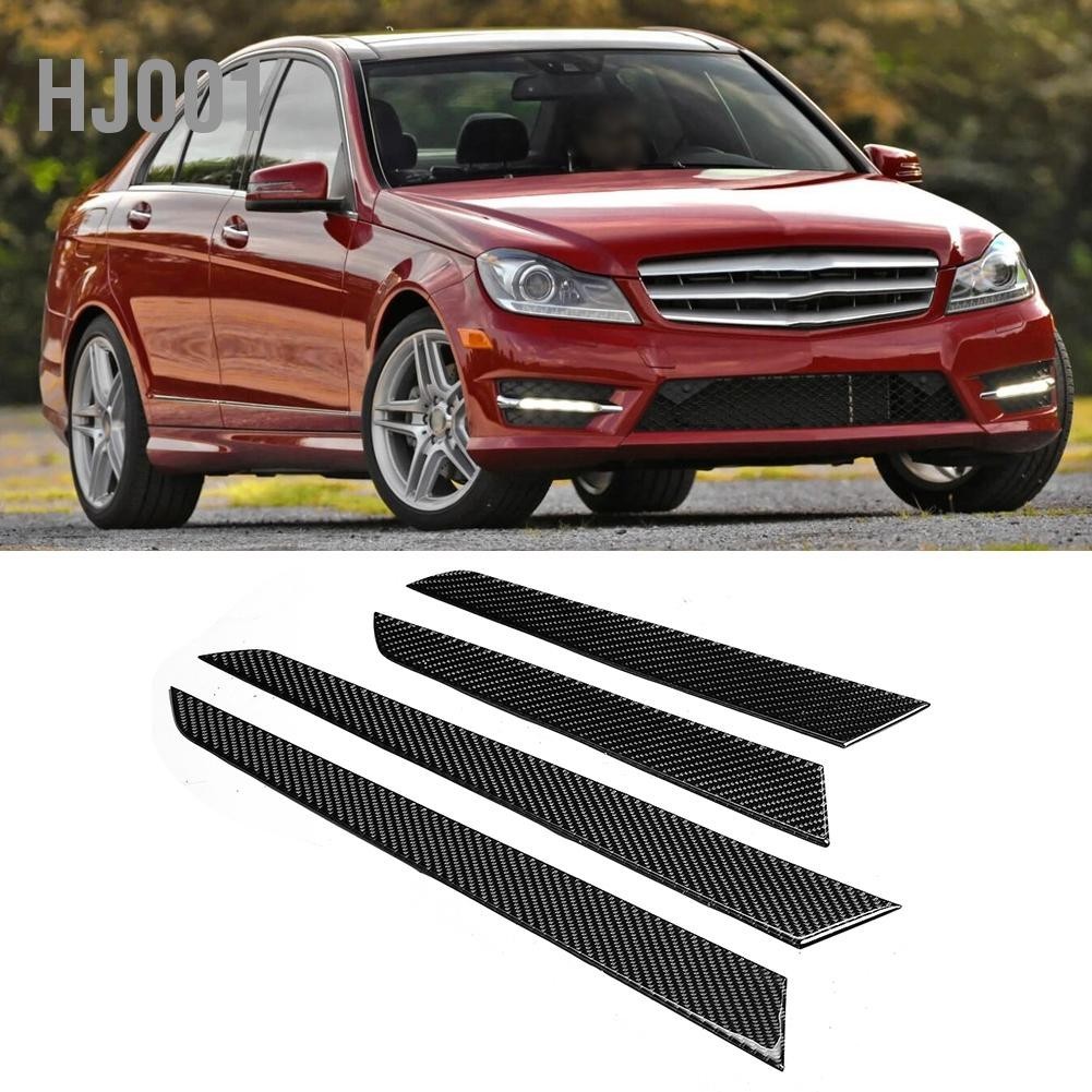HJ001 4PCS ภายในแผงประตู Trim คาร์บอนไฟเบอร์ Fit สำหรับ Mercedes C ...