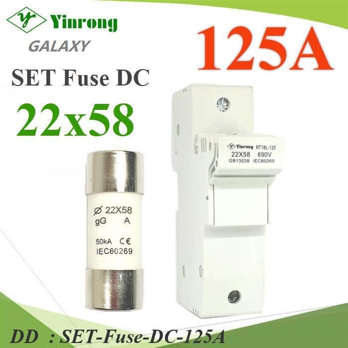 SET-Fuse-DC-125A ฟิวส์ DC ขนาด 22x58mm วงจรไม่เกิน 120A 690V ครบชุด ...