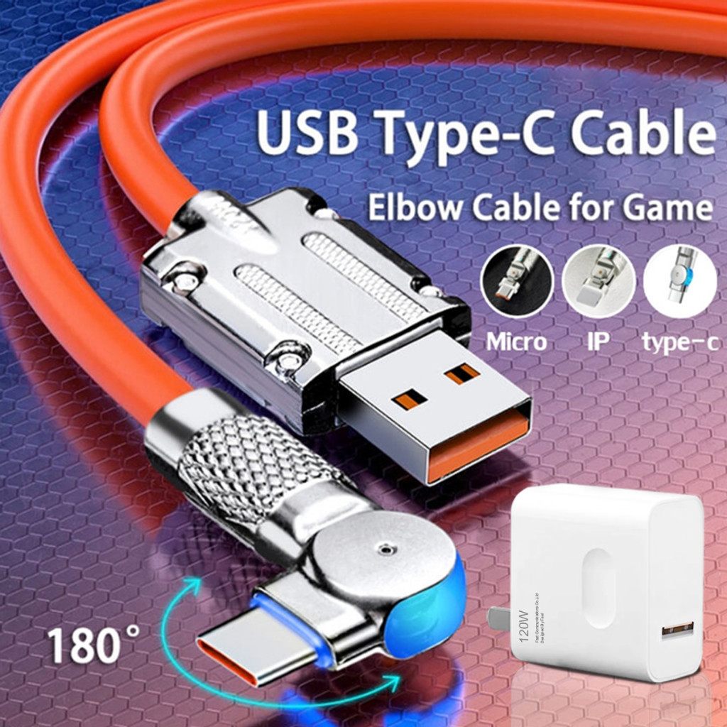 C-type mini to USB สายชาร์จ 120W 6A หัวชาร์จ เหมาะสําหรับ Xiaomi Redmi ...