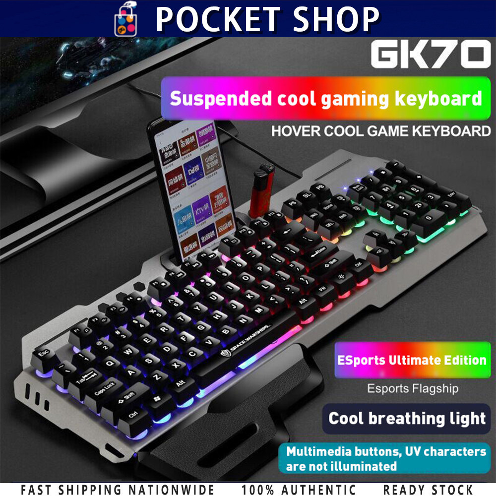 Gk70 Mechanical Gaming Keyboard 104keys สีสัน LED Backlight Gaming ...