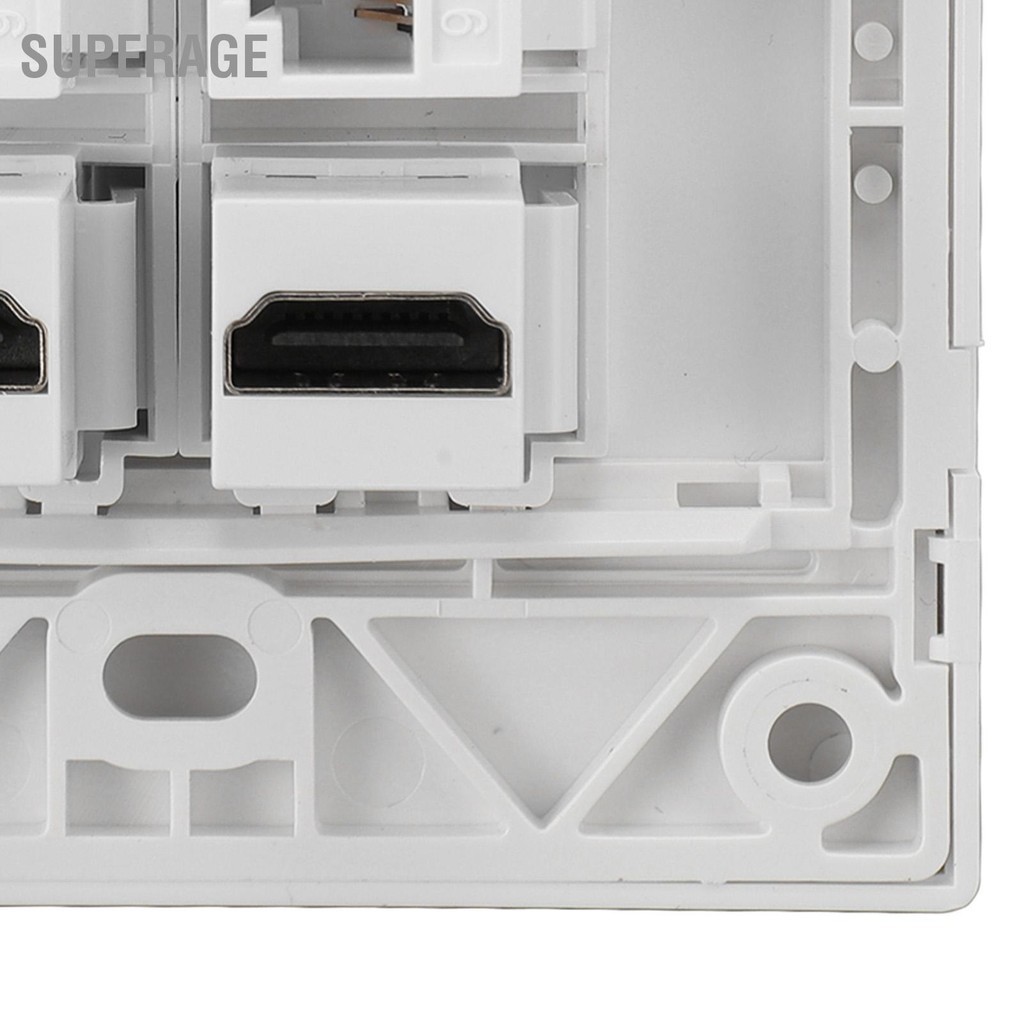 Superage Cat6 HD Multimedia Interface Wall Plate Gigabit 4K Cable 4 Port Ethernet for Computers ...