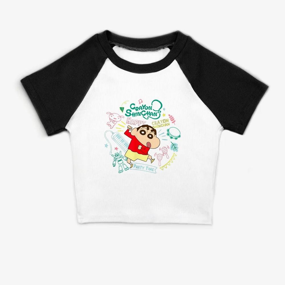 Shin chan Tee ผู้หญิง Y2K ตลก harajuku top สาว 2000s เสื้อผ้ามังงะ ...